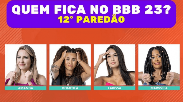 Enquete Bbb 23 12º Paredão Amanda Domitila Larissa Ou Marvvila Quem